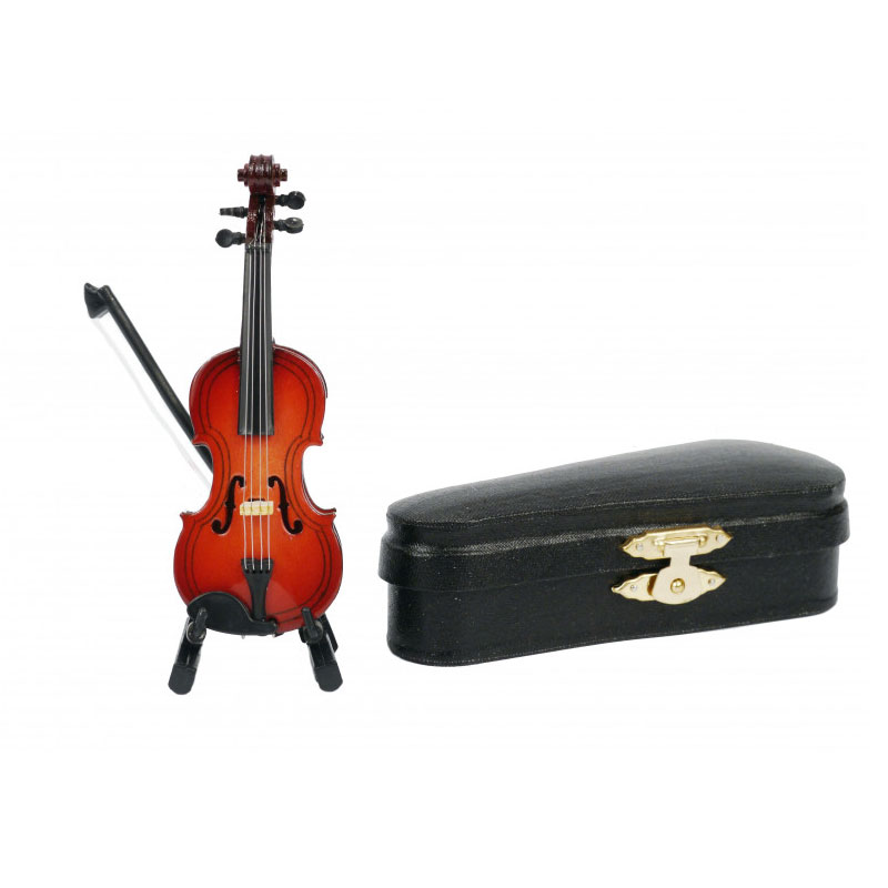 Mini violin with bow in gift box - Decoration